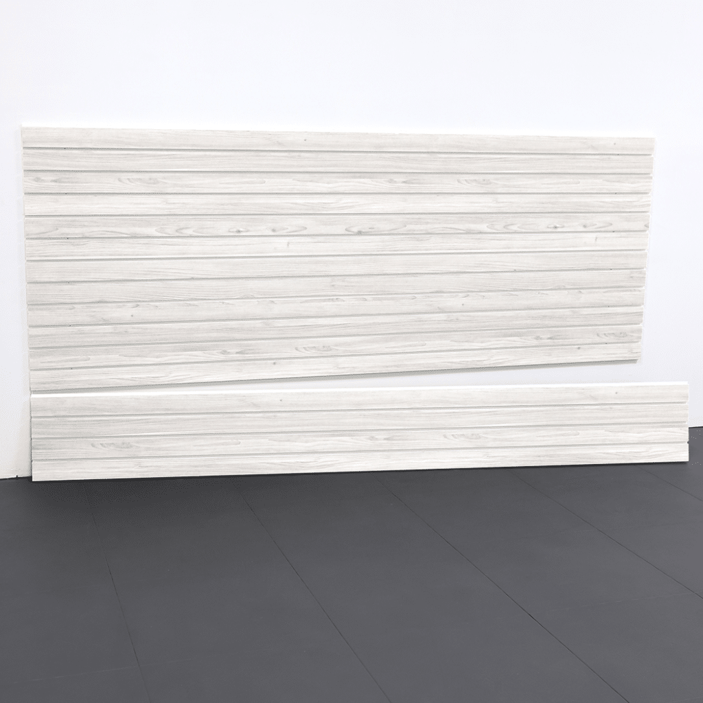 8ft Whitewood Laminated PVC Slatwall | Premium Garage Solution