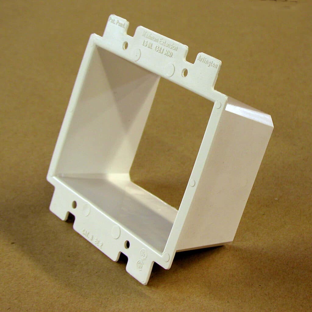 Slatwall Outlet Box Extender - Double | Easy Electrical Integration